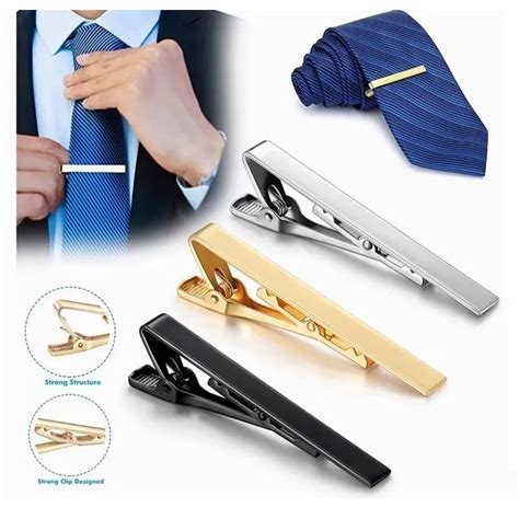 3pcs Tie Clips For Men Tie Bar Necktie Tie Bar Clip Set For Regular