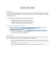 Lab2 Pdf CEG2136 LAB2 Objectives This Lab Will Enable Students Gain