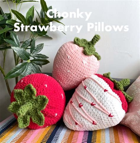Chonky Strawberry Pillow Crochet Pattern Crochet Projects Diy