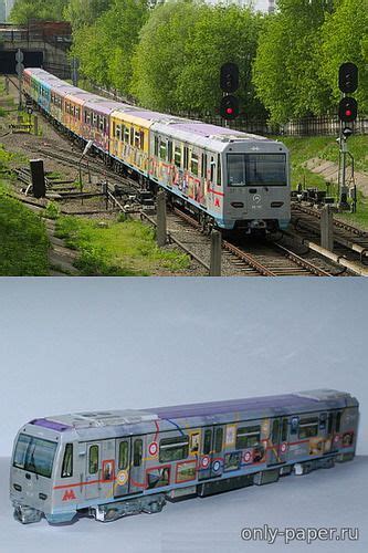 Бумажная модель поезда метро «80 лет Московскому метрополитену» Bus ...