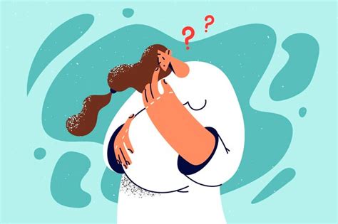 Premium Vector Pregnant Woman Confused Making Decision