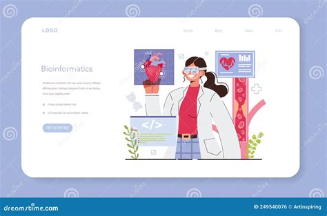 Bioinformatics Banner With Icons Vector Infographic In 3d Style Royalty