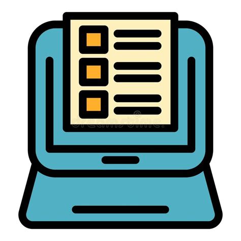 Online Assignment Icon Color Outline Vector Stock Vector Illustration