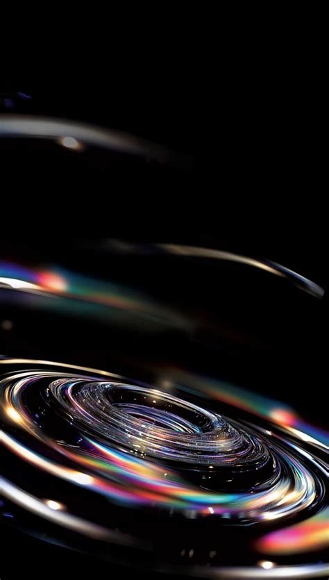 竖屏 五彩斑斓的黑 海报 背景 旋涡 玻璃材质 建模七彩 花瓣网