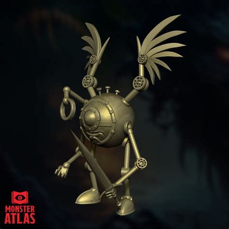 3d Printable Modron Monodrone By Monster Atlas