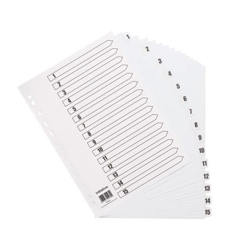 Dv9254 Initiative White Board A4 160gsm Divider 1 15 Mylar Tab