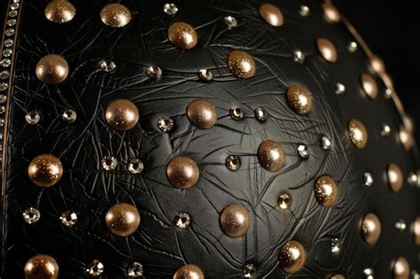 Premium Photo Artistic Black And Gold Spherical Object With Spiked Design Creating A Striking