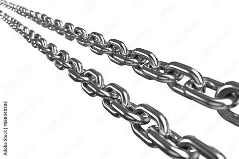 Digitally Generated Image Of 3d Silver Metallic Chains Stock Illustration Adobe Stock