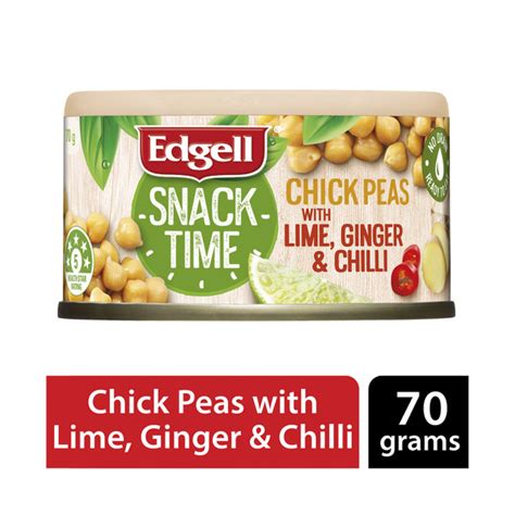 Edgell Snack Time Chick Peas With Ginger Lime And Chilli 70g Shop And Dispatch