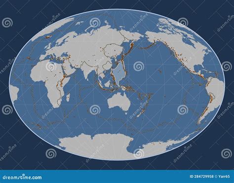 Philippine Sea Tectonic Plate Contour Fahey Volcanoes And Bou Stock Illustration