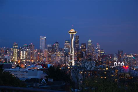 Seattle Skyline At Night