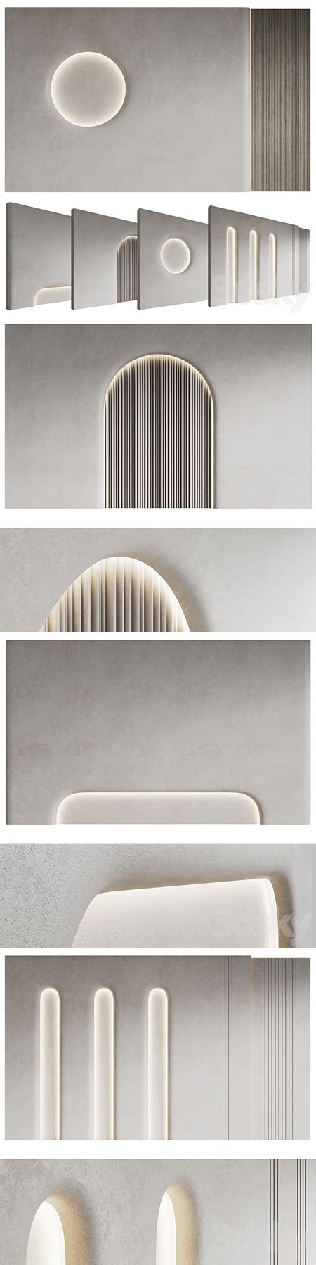 Arc Panel Set Down3dmodels