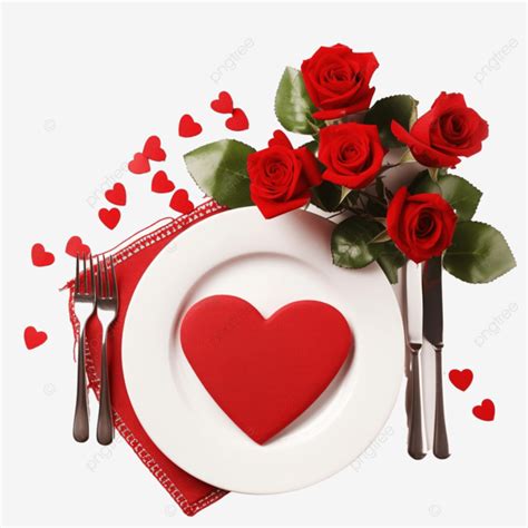 낭만적인 휴일 발렌타인데이를 위한 테이블 세팅 은그릇 포크와 나이프 주방용 칼 Png 일러스트 및 이미지 에 대한 무료 다운로드 Pngtree
