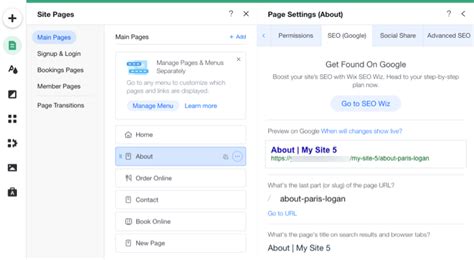 Wix Editor Managing Your Site S Pages Help Center Wix