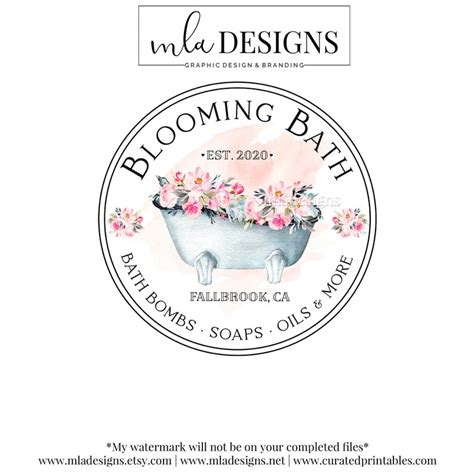 Bathtub Logo Tub Logo Soap Logo Apothecary Logo Soap Bomb Etsy