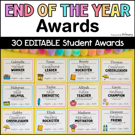 Printable Funny Class Superlatives