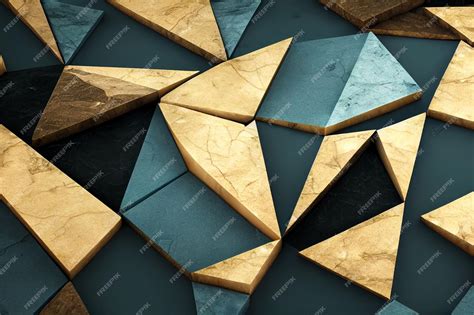 Premium Photo 3d Triangular Geometric Marble Tile Design Pattern 3d
