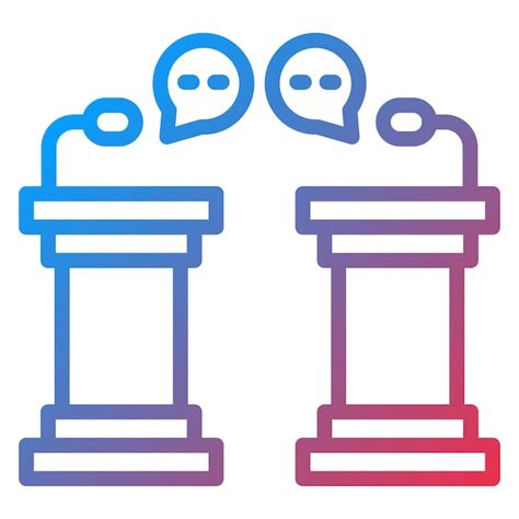 Estilo del icono del debate de diseño vectorial Vector Premium