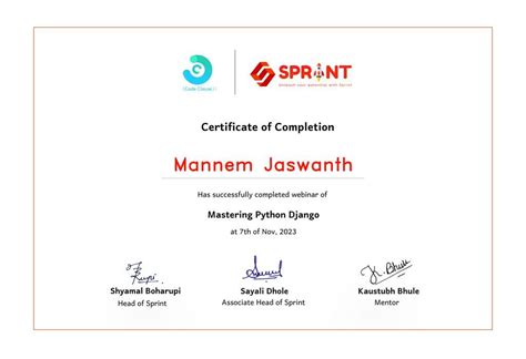 Pythondjango Webinar By Codeclause Jaswanth Mannem Posted On The