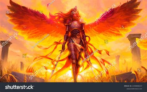 Fantasy Warrior Girl 3d Illustration Digital Stock Illustration