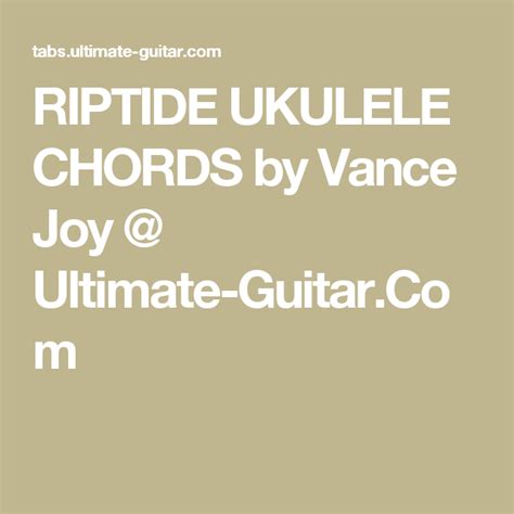 Riptide Ukulele Chords For Beginners At Esteban Michael Blog