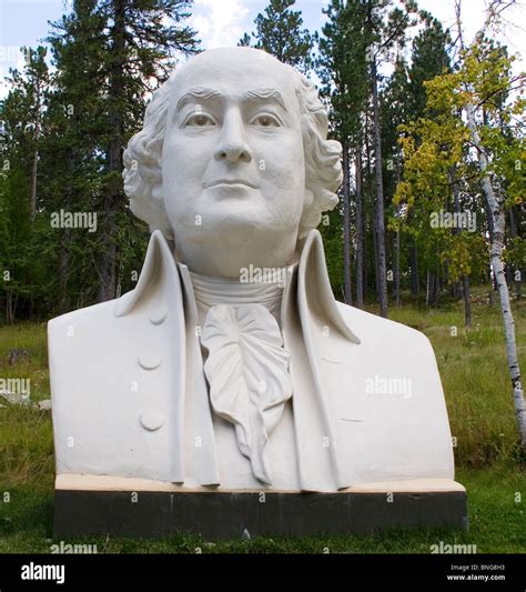 John Adams Bust By Sculptor David Adickes At Presidents Park In Lead
