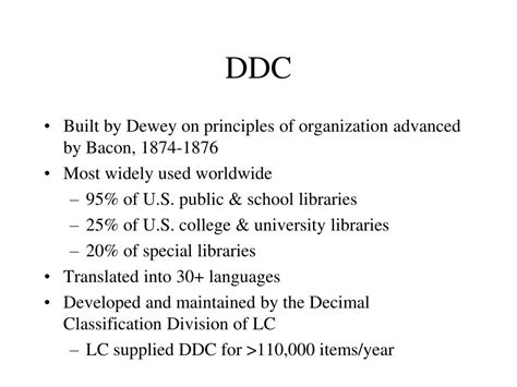 Ppt Classification Dewey Decimal Classification Powerpoint Presentation Id 1455863