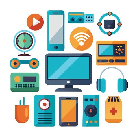 Colorful Flat Icons Of Modern Technology Devices Premium Ai Generated