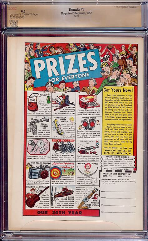 Thunda Cgc Ow W Aurora Auction Pedigree Comics