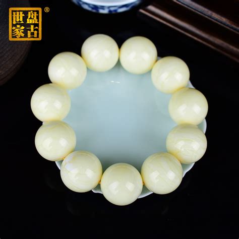 盘古世家天然琥珀蜜蜡无烤无优化同料白蜜蜡单圈手串手链佛珠手饰 虎窝淘