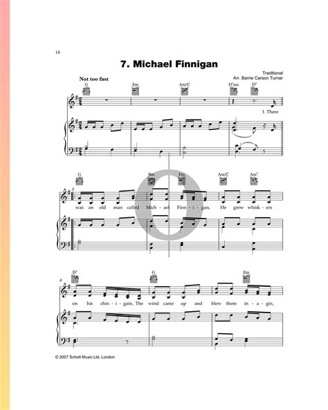 Michael Finnigan Anonymous Piano Sheet Music Oktav