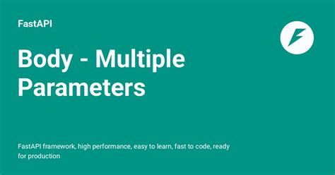 Body Multiple Parameters Fastapi