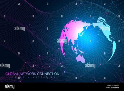 World Map Point With Global Technology Networking Concept Digital Data
