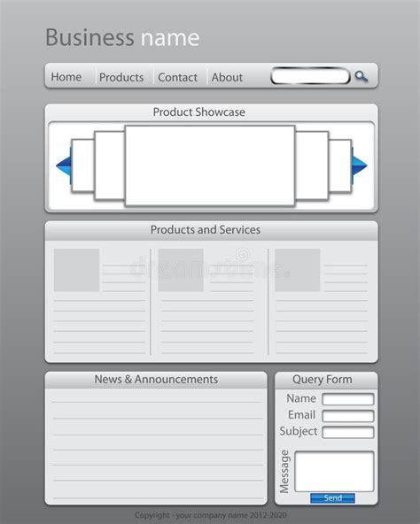 Business Website Layout Template Stock Illustration Illustration Of Design Modern 23966081
