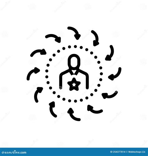 Icône De Ligne Noire Pour Influencer L effet Et L impact Illustration