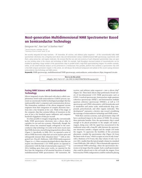 Pdf Next Generation Multidimensional Nmr Spectrometer Based Nansun