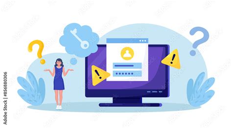 Confused Woman Forgetting Her Password For Web Page User Assistance