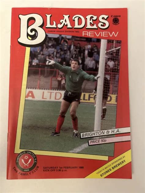 Programme De Match Sheffield United V Brighton 1286 1986 1986 Eur 2