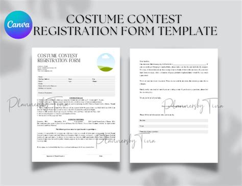 Editable Halloween Costume Contest Registration Form Template Costume