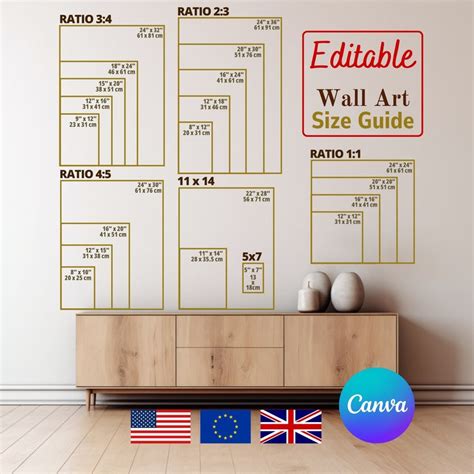 Wall Art Size Guide Frame Size Guide Print Size Guide Etsy
