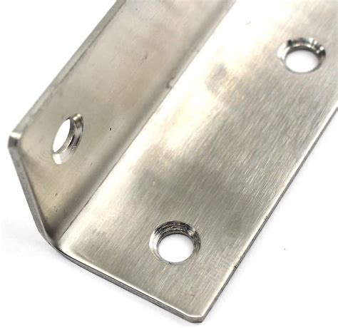 Set Of 6 Stainless Steel L Shaped Corner Brackets For Wooden Shelves