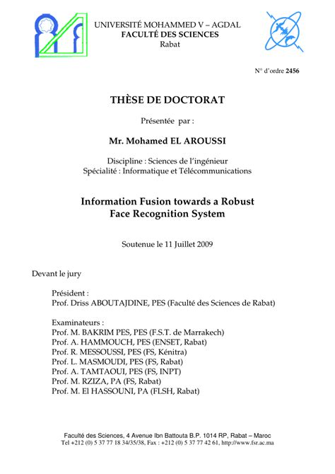 Pdf Information Fusion Towards A Robust Face Recognition System