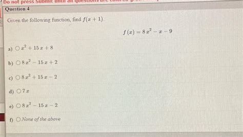 Solved Given The Following Function Find Fx1