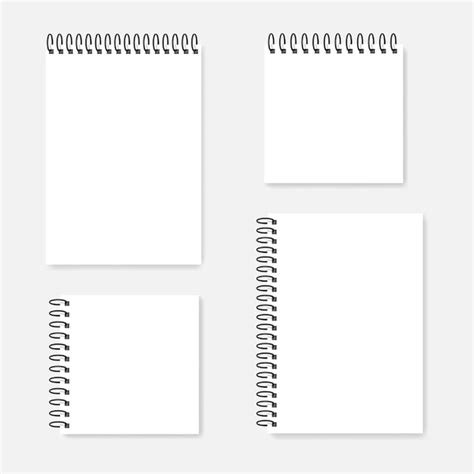 Premium Vector Ring Bound Blank Notebook Mockup Set Spiral White