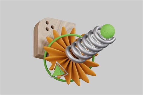 abstract composition of shapes and objects 3d model prime access