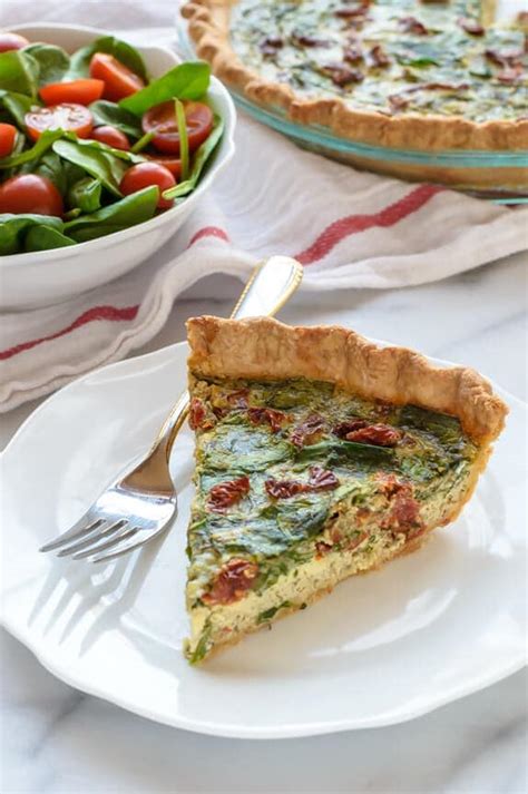 Pesto Quiche With Sundried Tomatoes Easy Healthy