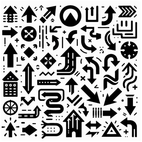 Premium Vector Big Vector Of Black Flat Arrows And Direction Pointers