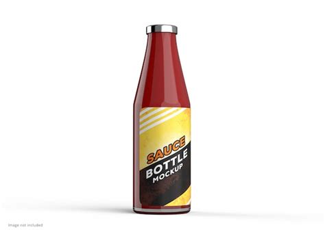Premium Psd Red Hot Sauce Bottle Mockup