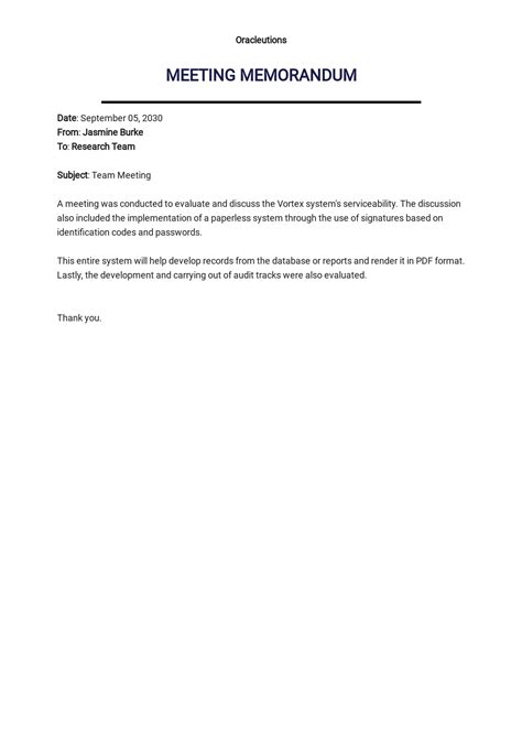 Meeting Memo Template Prntbl Concejomunicipaldechinu Gov Co