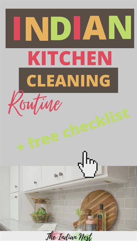 Indian Kitchen Cleaning Routine With Printable Checklist